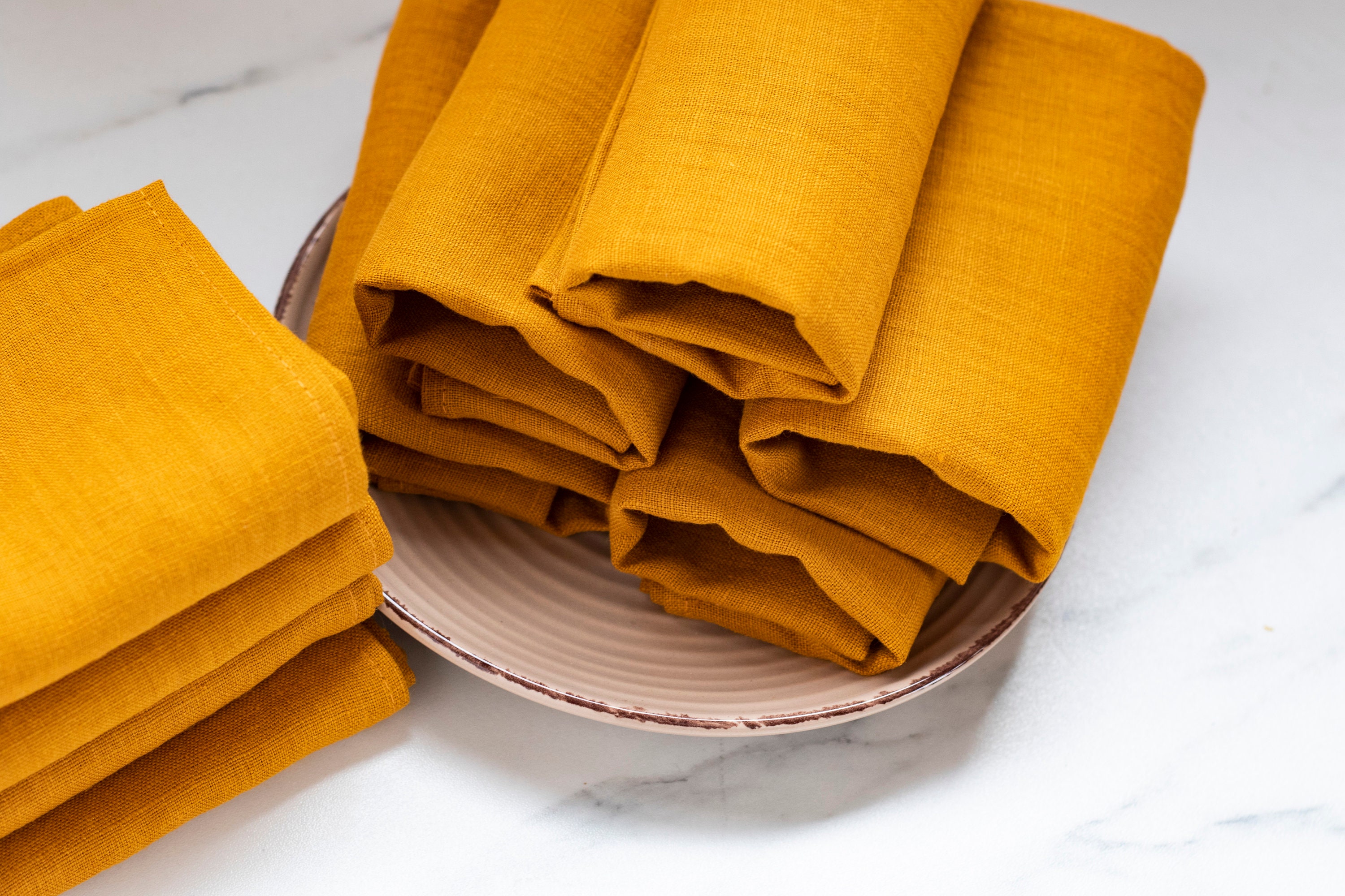 Mustard Yellow Linen Napkins: Bulk Cloth Napkins for Weddings - Etsy