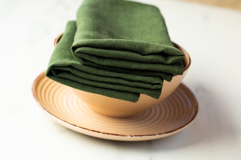 Green napkins Cloth napkins Personalized napkins Zero waste | Etsy