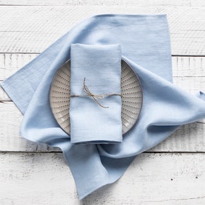 Small Cloth Napkins Bulk, Blue Linen Napkins, Linen Napkins, Linen ...