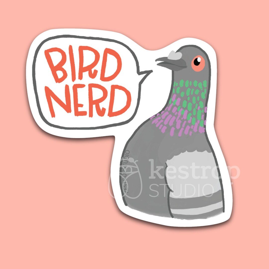 Bird Nerd Pigeon Glossy Vinyl Sticker - Etsy