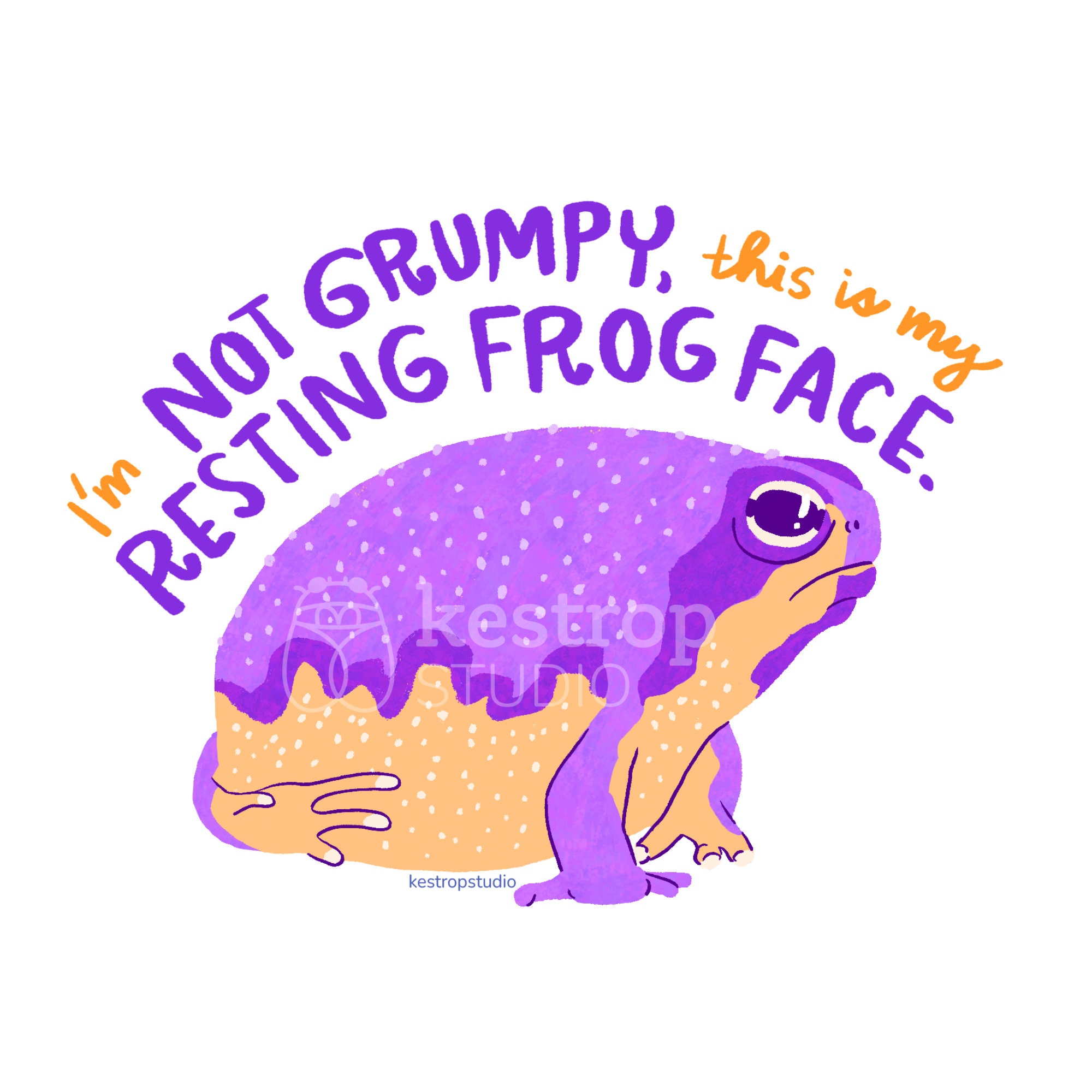 Resting Frog Face Grumpy Rain Frog Sticker - Etsy
