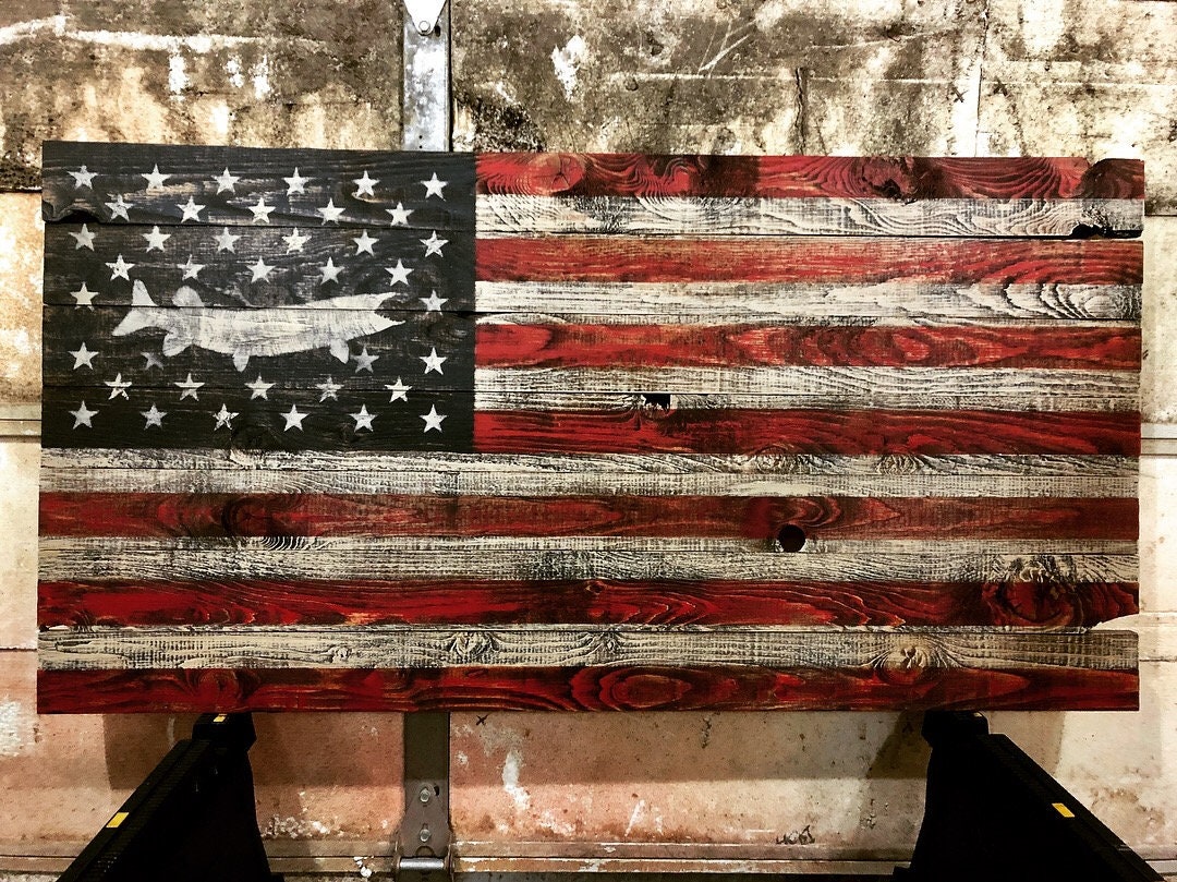 Rustic Wood American Flags - Etsy
