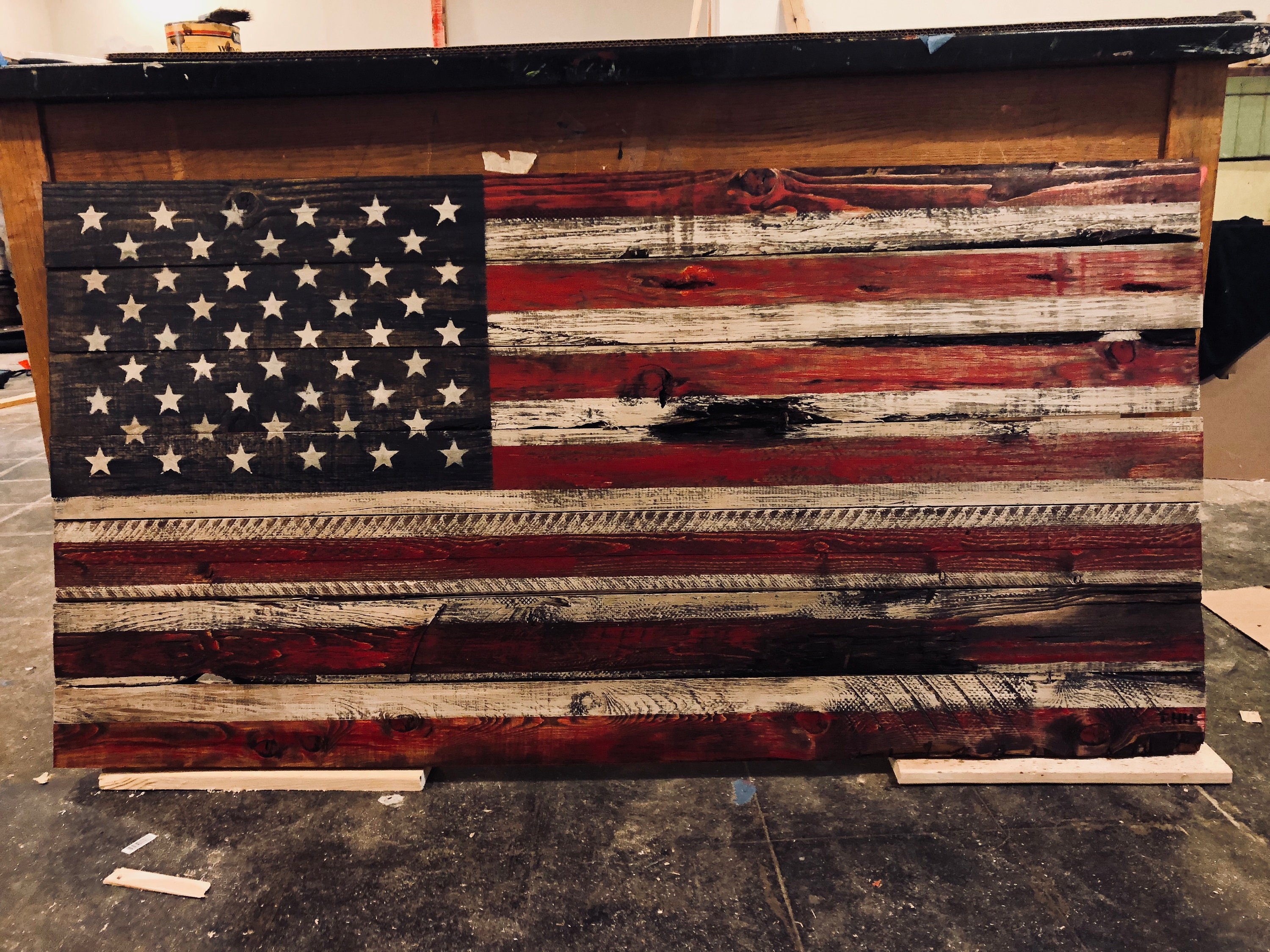Rustic Wood American Flags - Etsy