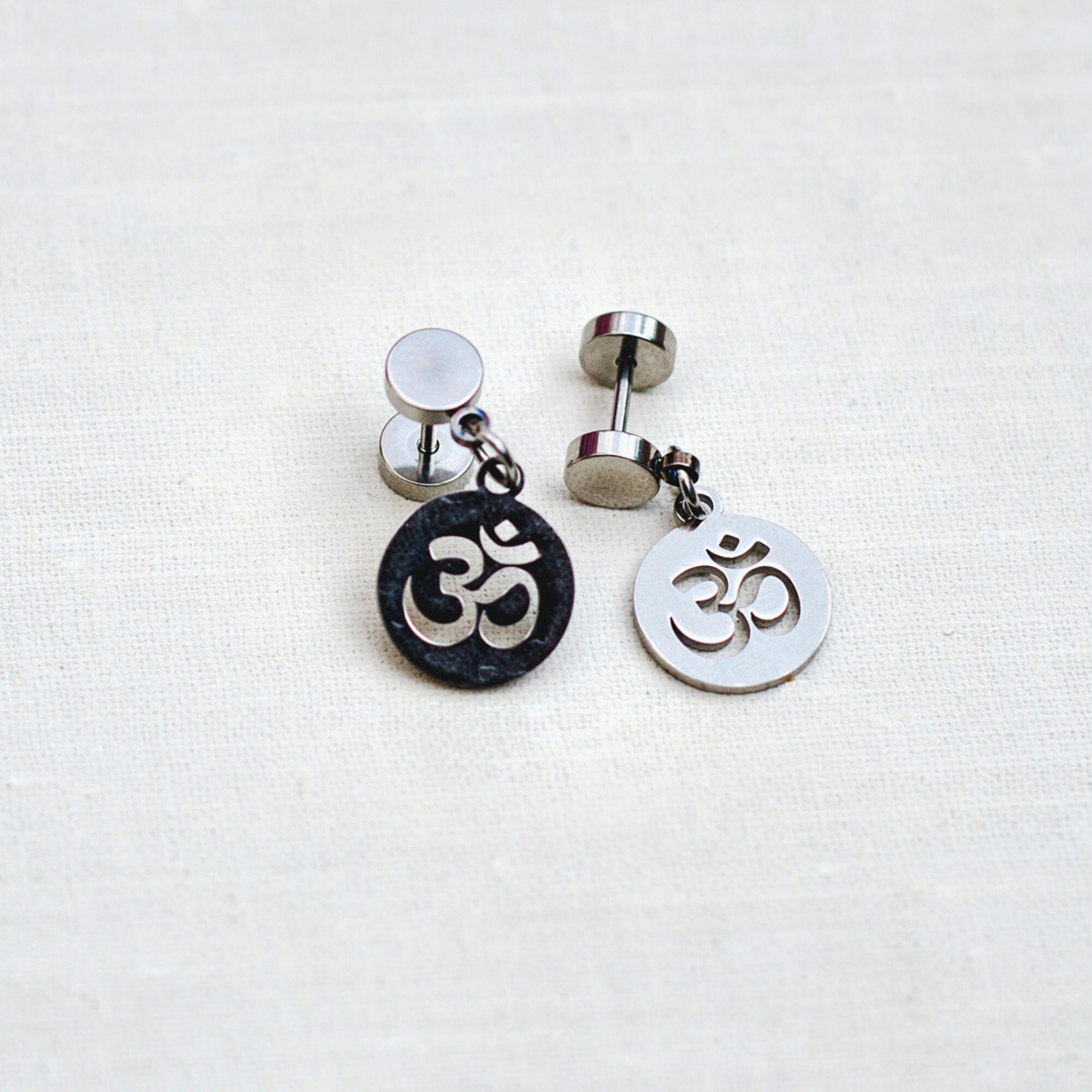 Om Stud Earrings for Womans Earrings Ohm Aum Symbol Stainless Steel ...