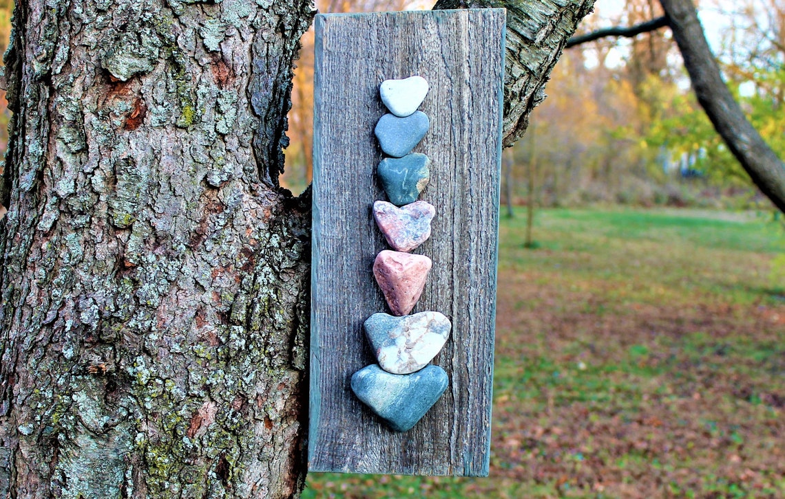 Heart Stone Wall Decor, Ascending Stone Heart Beauties , Beach Stone ...