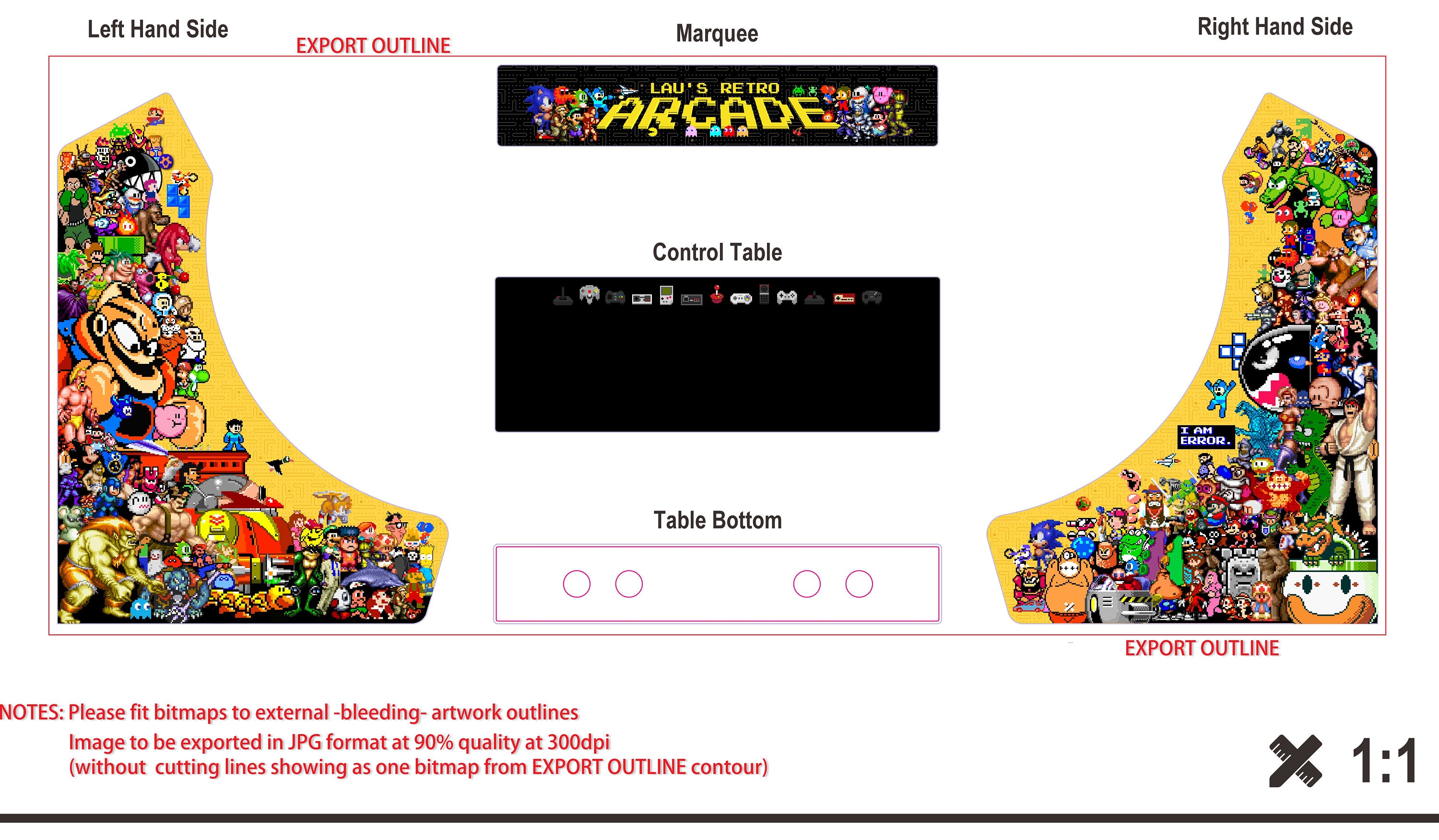 Retro Arcade Pixel Artwork - Video Game Arcade Bartop Pixel Character ...