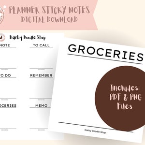 DIGITAL DOWNLOAD Planner Printable Lists Sticky Notes - Etsy
