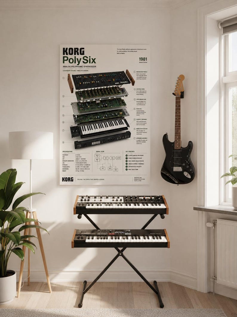 KORG Polysix Exploded View Poster Printable | Vintage Analog ...