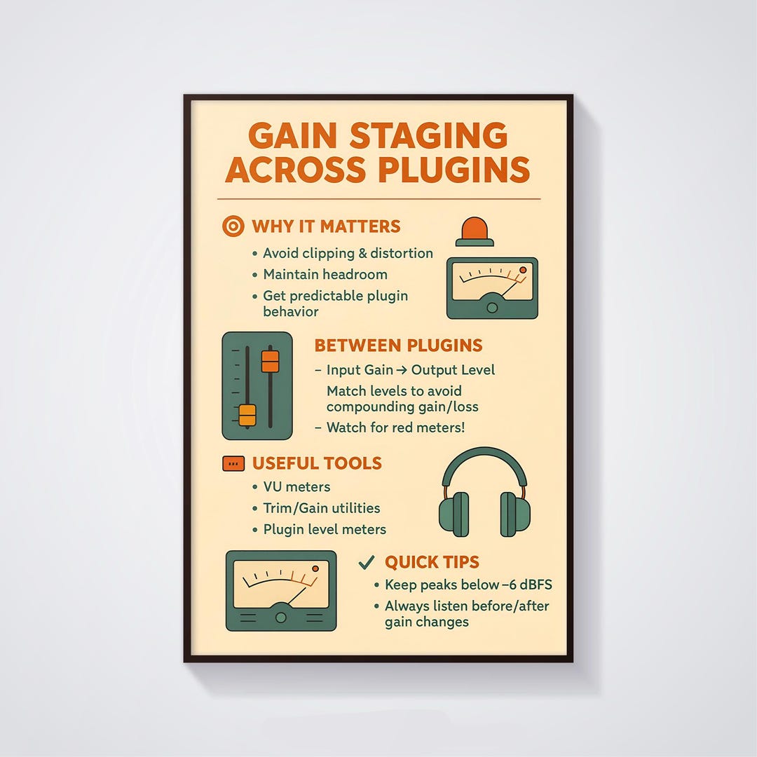 Gain Staging Cheat Sheet Poster, Music Production (digital Download) - Etsy
