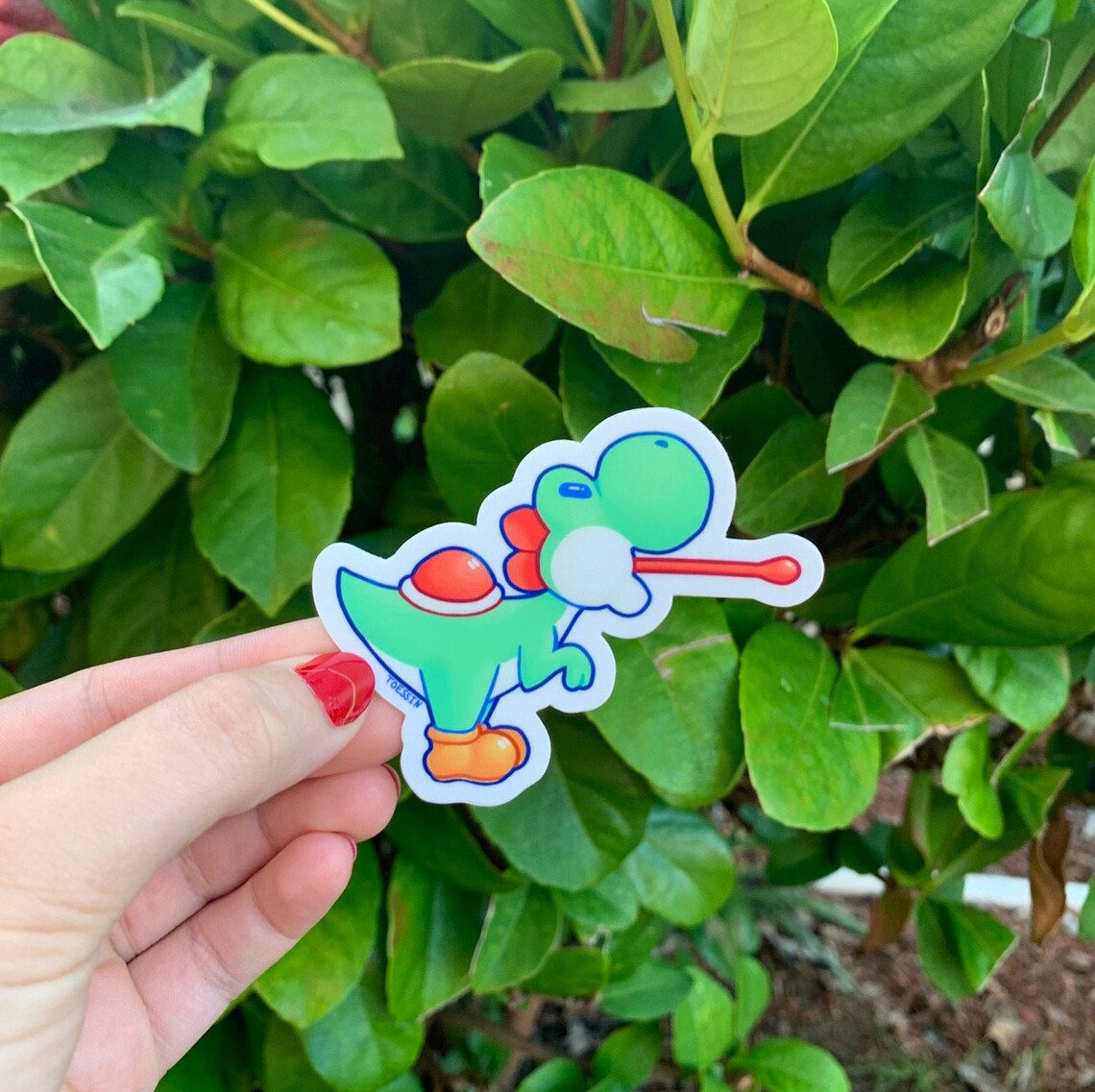 Yoshi Licking Vinyl Sticker - Mario - Nintendo - Etsy