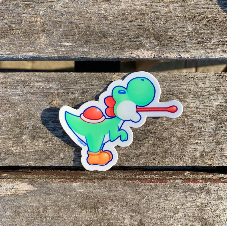 Yoshi Licking Vinyl Sticker Mario Nintendo - Etsy