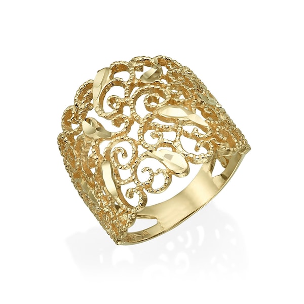 Wide Gold Ring - Etsy