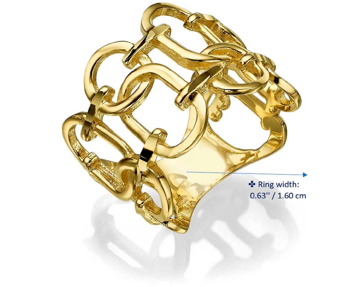 14k Solid Gold Circles Ring, Unique Gold Ring, Elegant Gold Ring, Loop ...