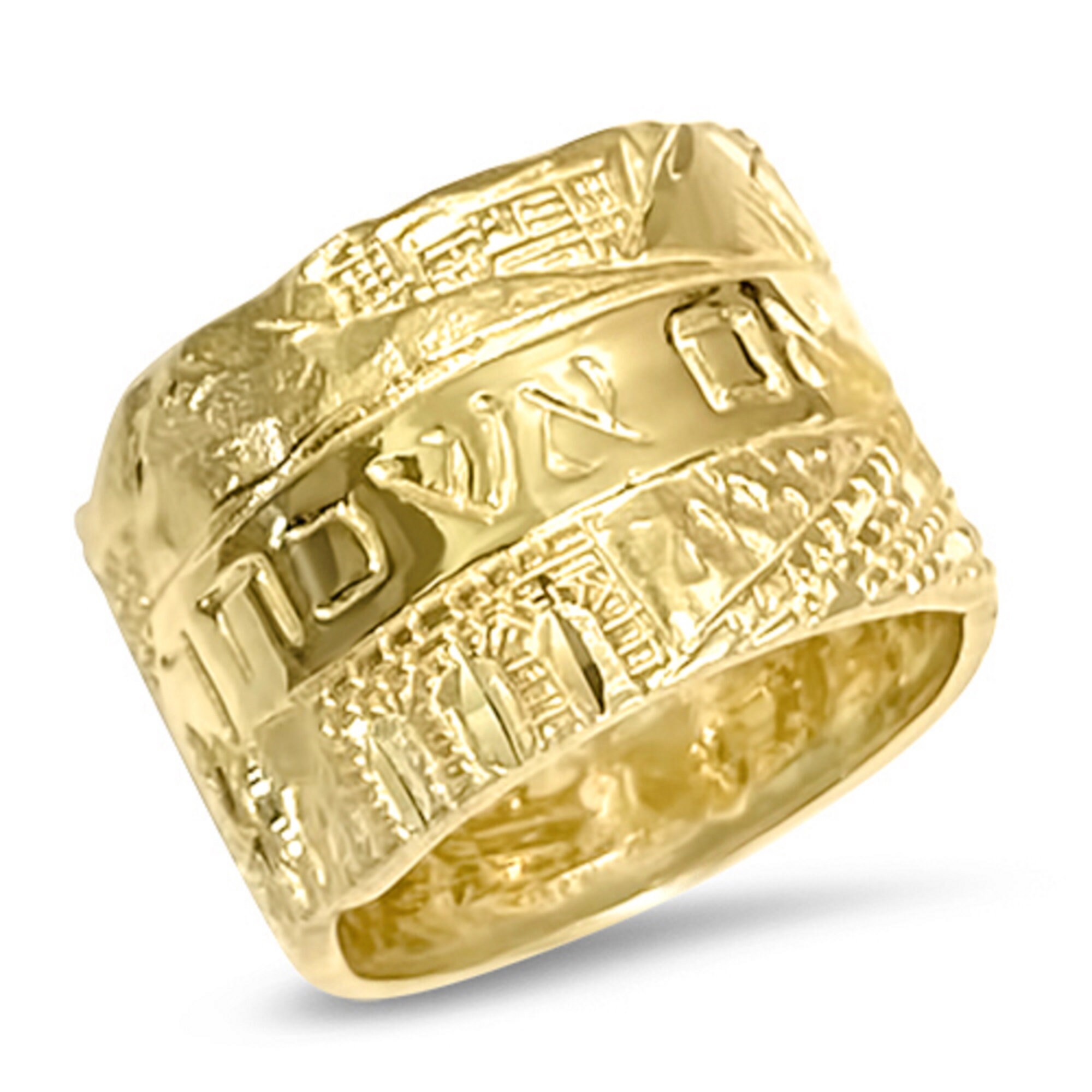 14 Karat Gold Ring Israel Wedding Rings Jerusalem Ring | Etsy