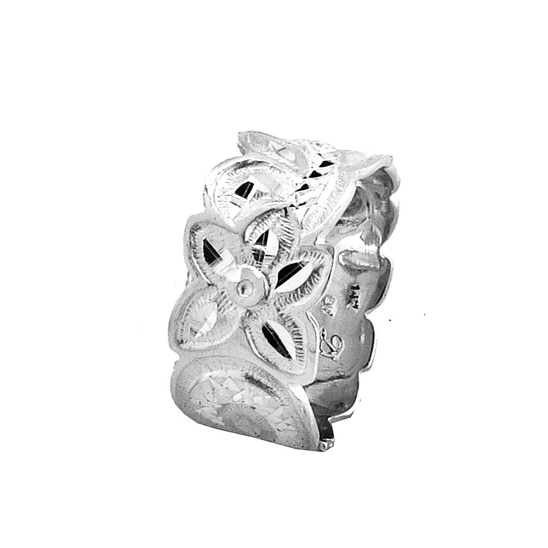 14k Solid Gold Floral Design Ring, Unique Gold Ring, Leaf Wedding Ring ...