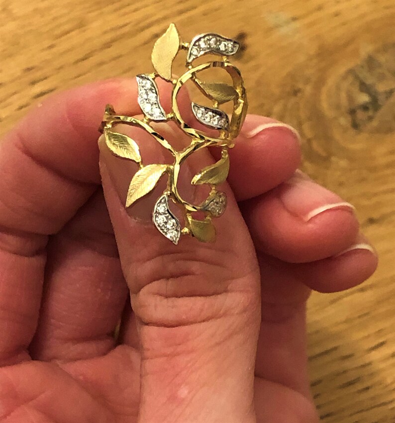14K Gold Branch Ring Gold Diamonds Ring Leaf Ring Full | Etsy