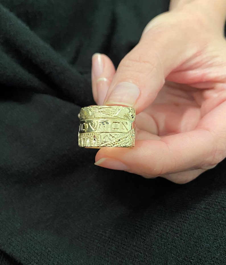 14K Gold Jerusalem Ring Jewish Wedding Ring If I Forget - Etsy
