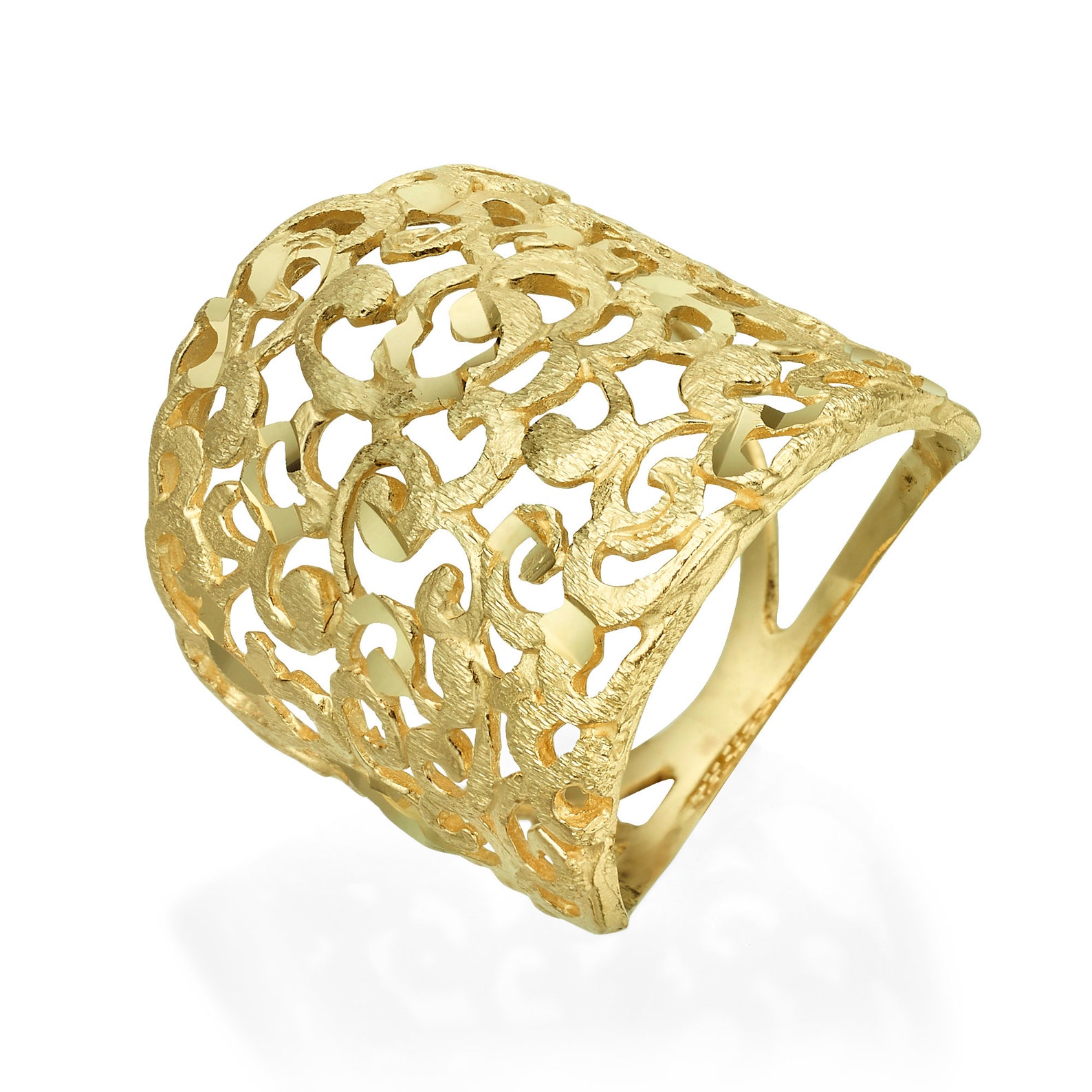 14K Gold Chunky Ring for Women Gold Long Ring Bohemian Ring | Etsy