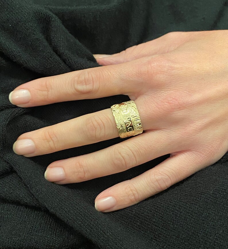 14K Gold Jerusalem Ring Jewish Wedding Ring If I Forget - Etsy