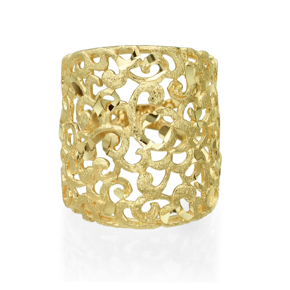 14K Gold Chunky Ring for Women Gold Long Ring Bohemian Ring | Etsy