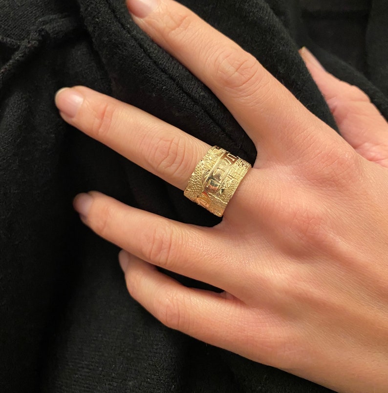14K Gold Jerusalem Ring, Jewish Wedding Ring, If I Forget Jerusalem ...