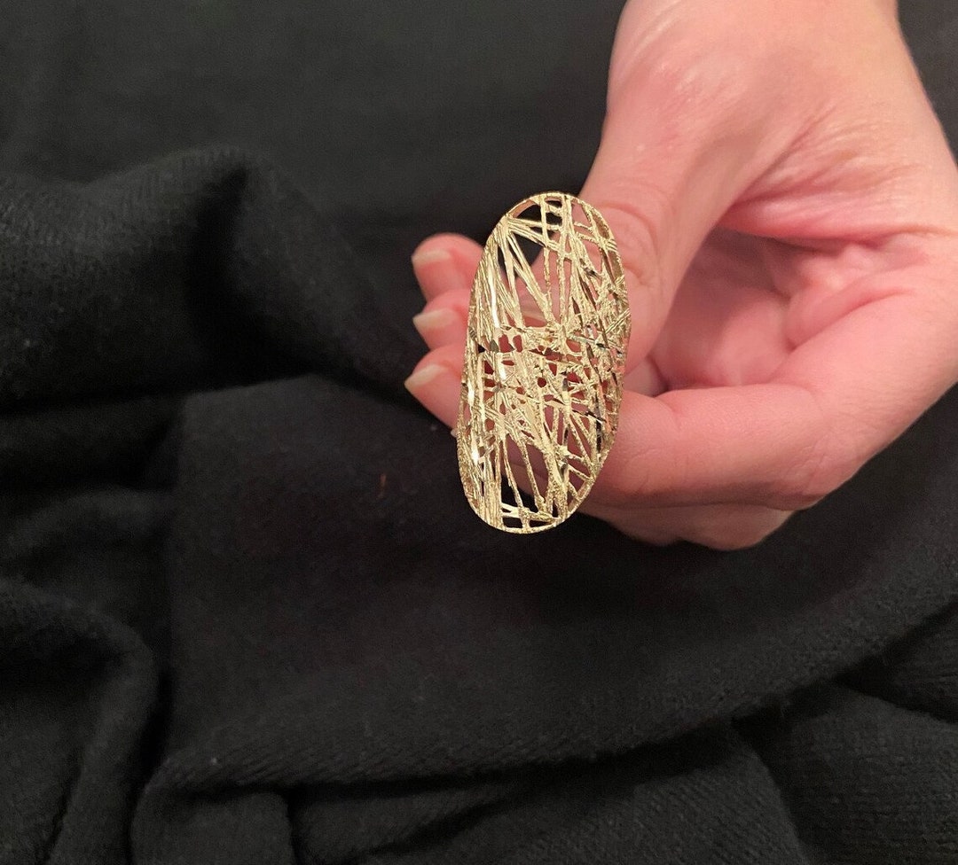 14k Solid Gold Wire Design Ring Diamond Cut Glamorous Touch Finished ...