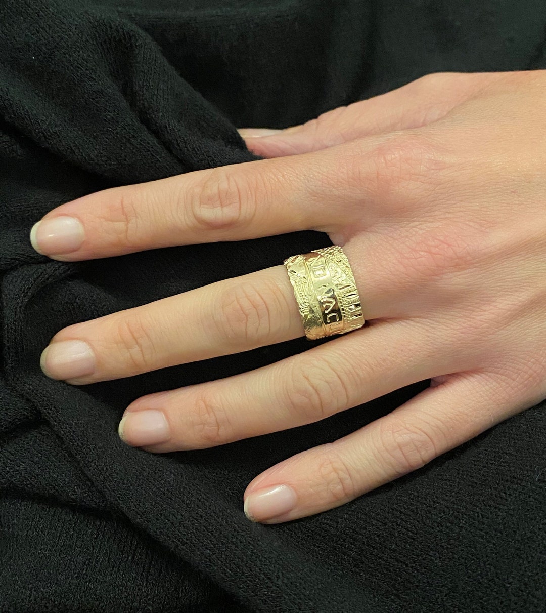 14 Karat Gold Ring, Israel Wedding Rings, Jerusalem Ring, Bible Ring ...