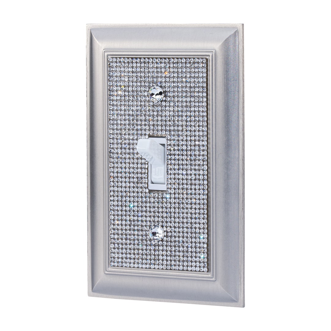 Classy Bling Bedazzled Rhinestone Light Switch Covers - Satin Nickel ...