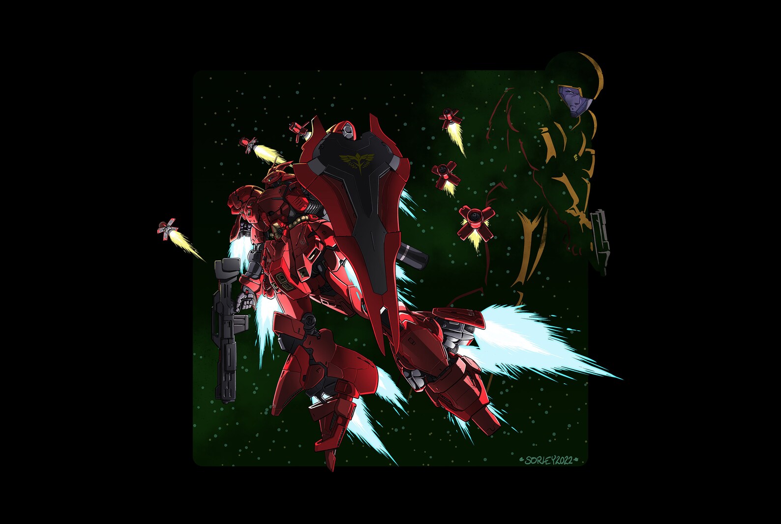 Char and Sazabi digital 12 X 18 Art Print TWO VARIANTS - Etsy