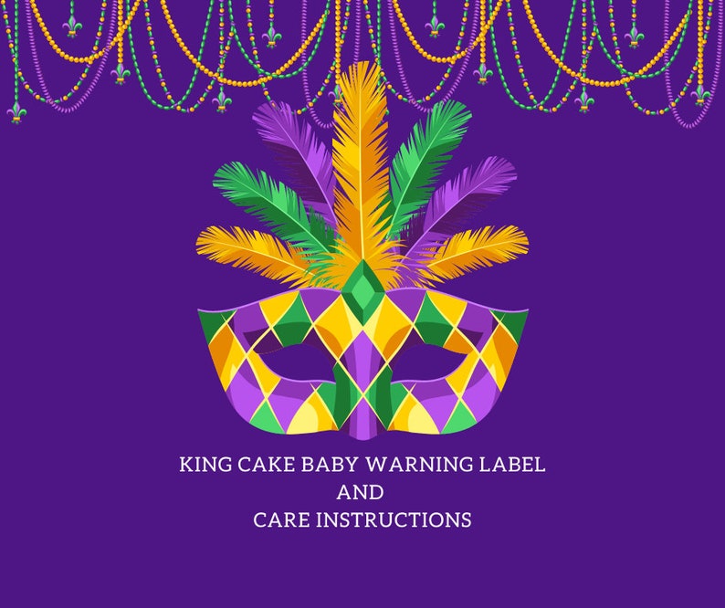King Cake Warning Printable - Etsy