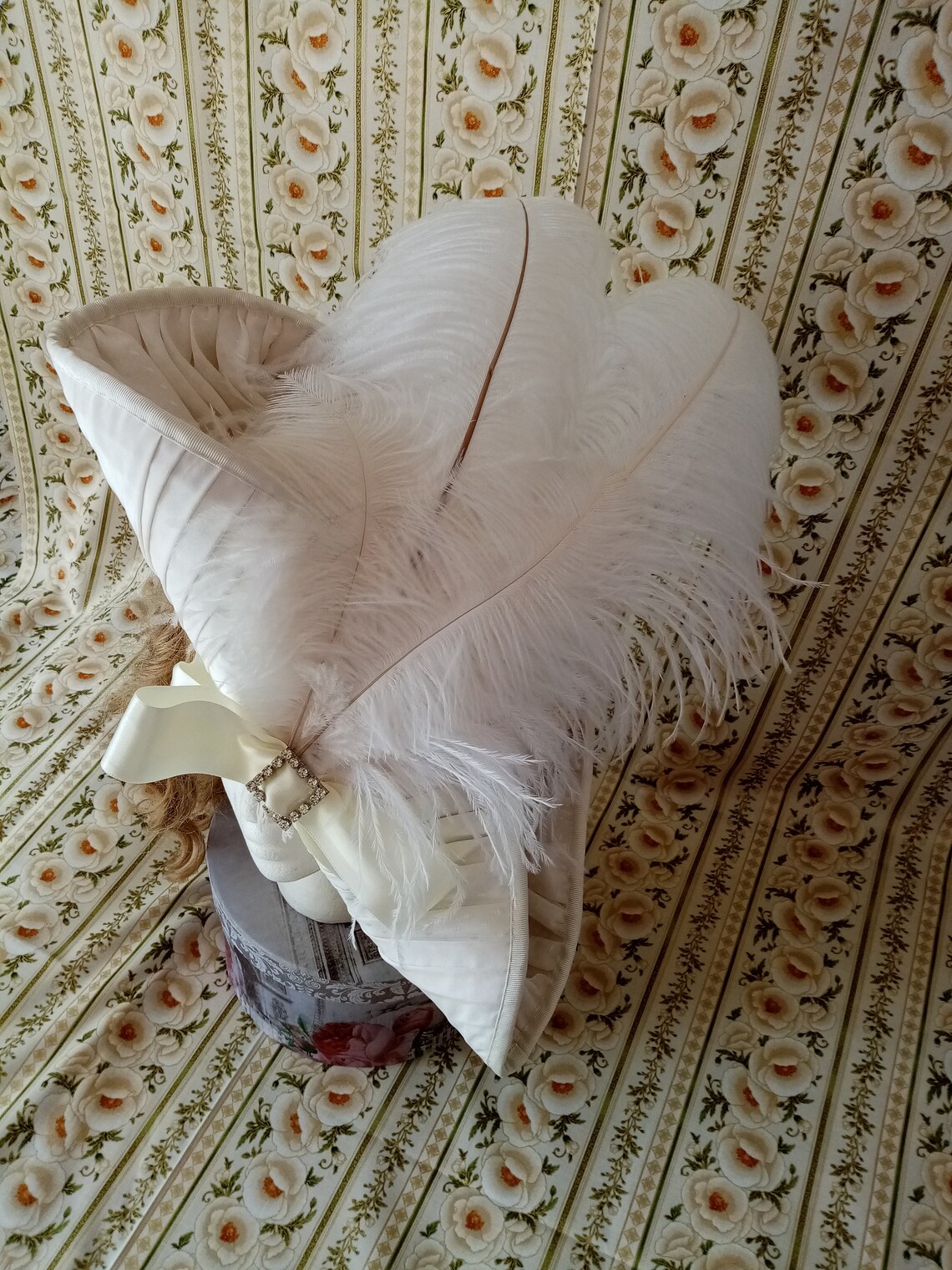 Cream Silk Lolita Rococo Tricorn Hat Kawaii Jfashion Marie - Etsy