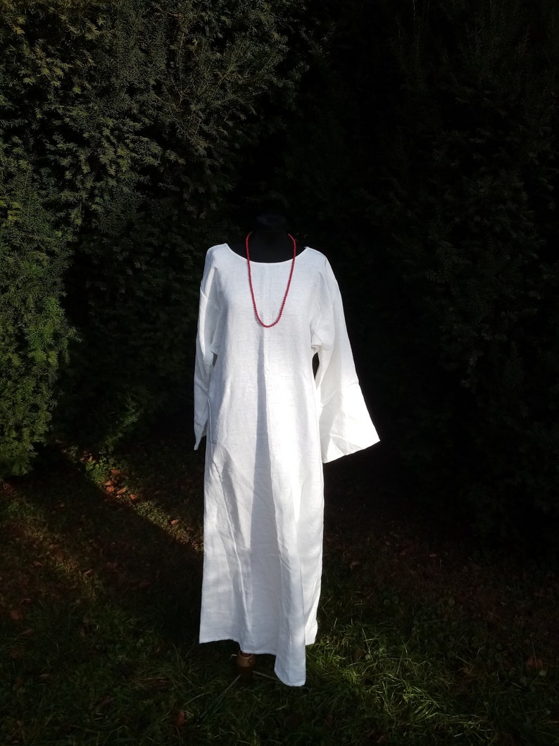 Linen Shift White Medieval Viking Living Historysca - Etsy
