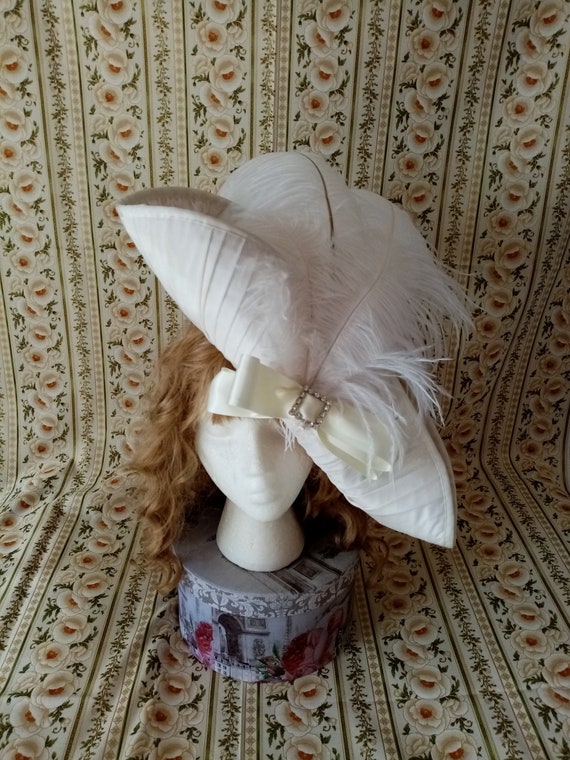 Cream Silk Lolita Rococo Tricorn Hat Kawaii Jfashion Marie | Etsy