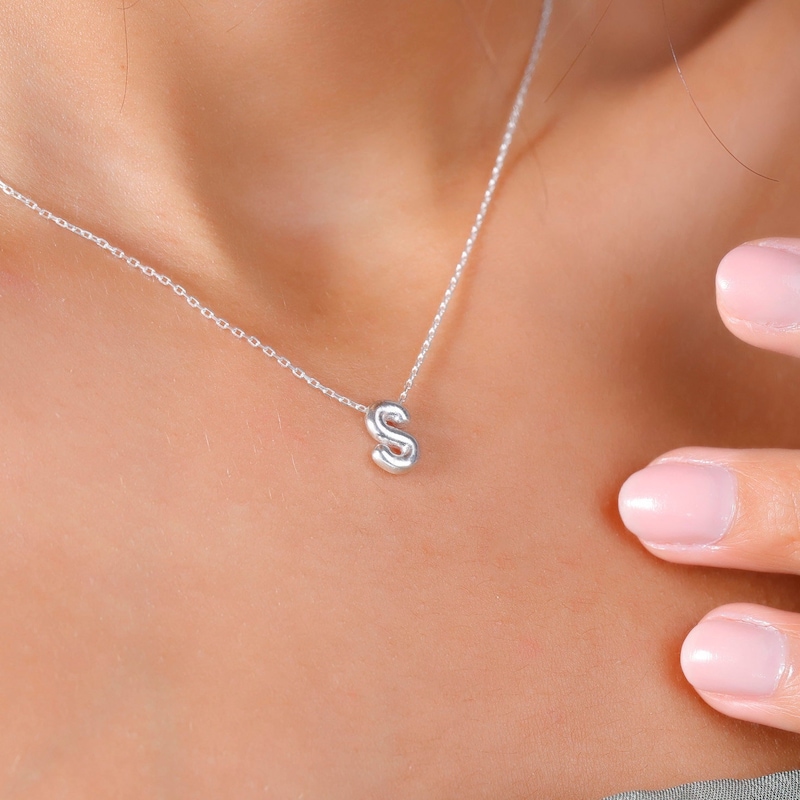 925 Letter Necklaces - Etsy