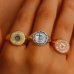 Custom 14K Gold College Class Ring: Personalized University Jewelry - Etsy