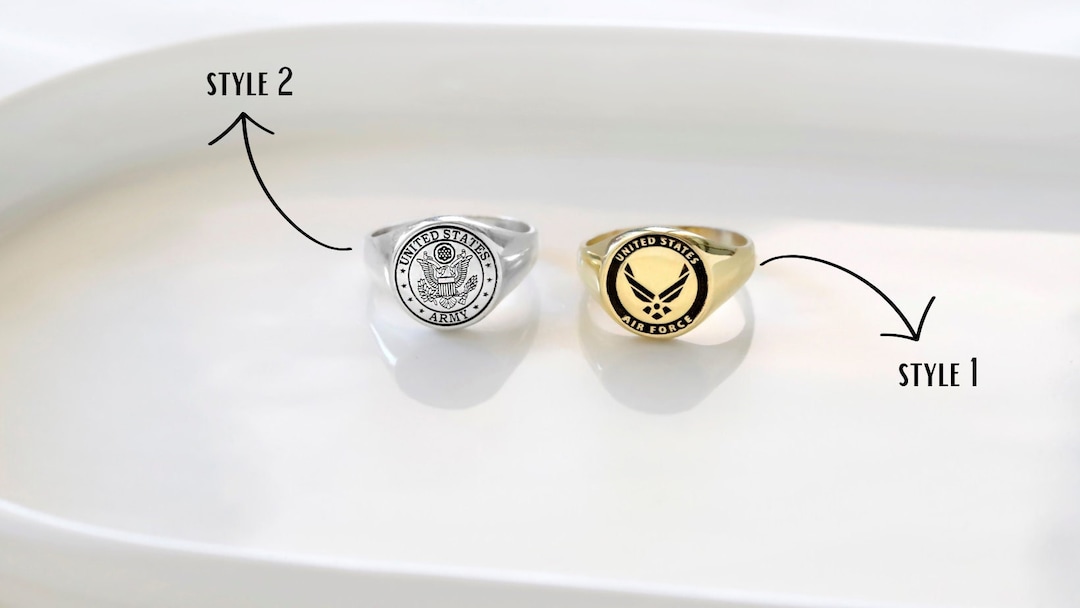 Handmade Sterling Silver Army Air Force Logo Ring - Military Gift - Etsy