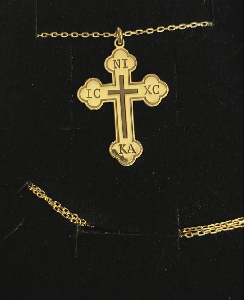 Eastern Orthodox Cross Necklace: Sterling Silver Christian Charm - Etsy