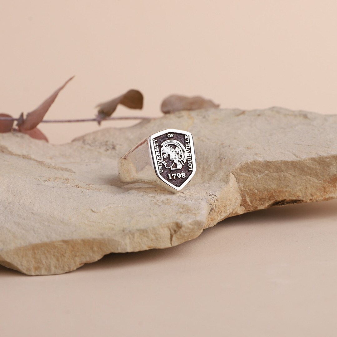 Custom Signet Ring College Engraved University Logo Ring - Etsy