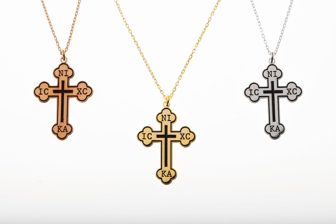 Eastern Orthodox Cross Necklace: Sterling Silver Christian Charm - Etsy