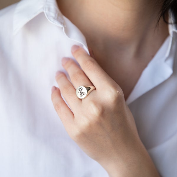 Monogram Signet Ring - Etsy