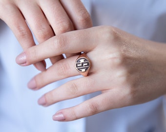 Block Initial Ring | Etsy