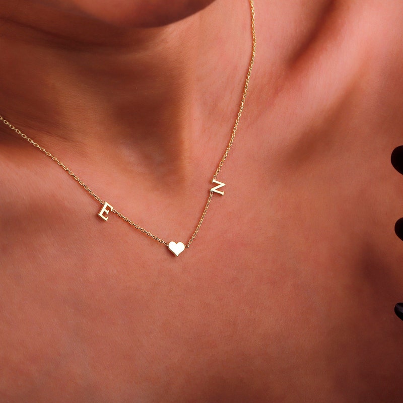 Two Initial Necklace - Etsy