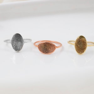 Personalized Actual Fingerprint Ring • Custom Silver Jewelry • Finger ...