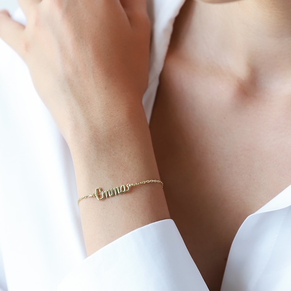 Gold Name Bracelet Etsy