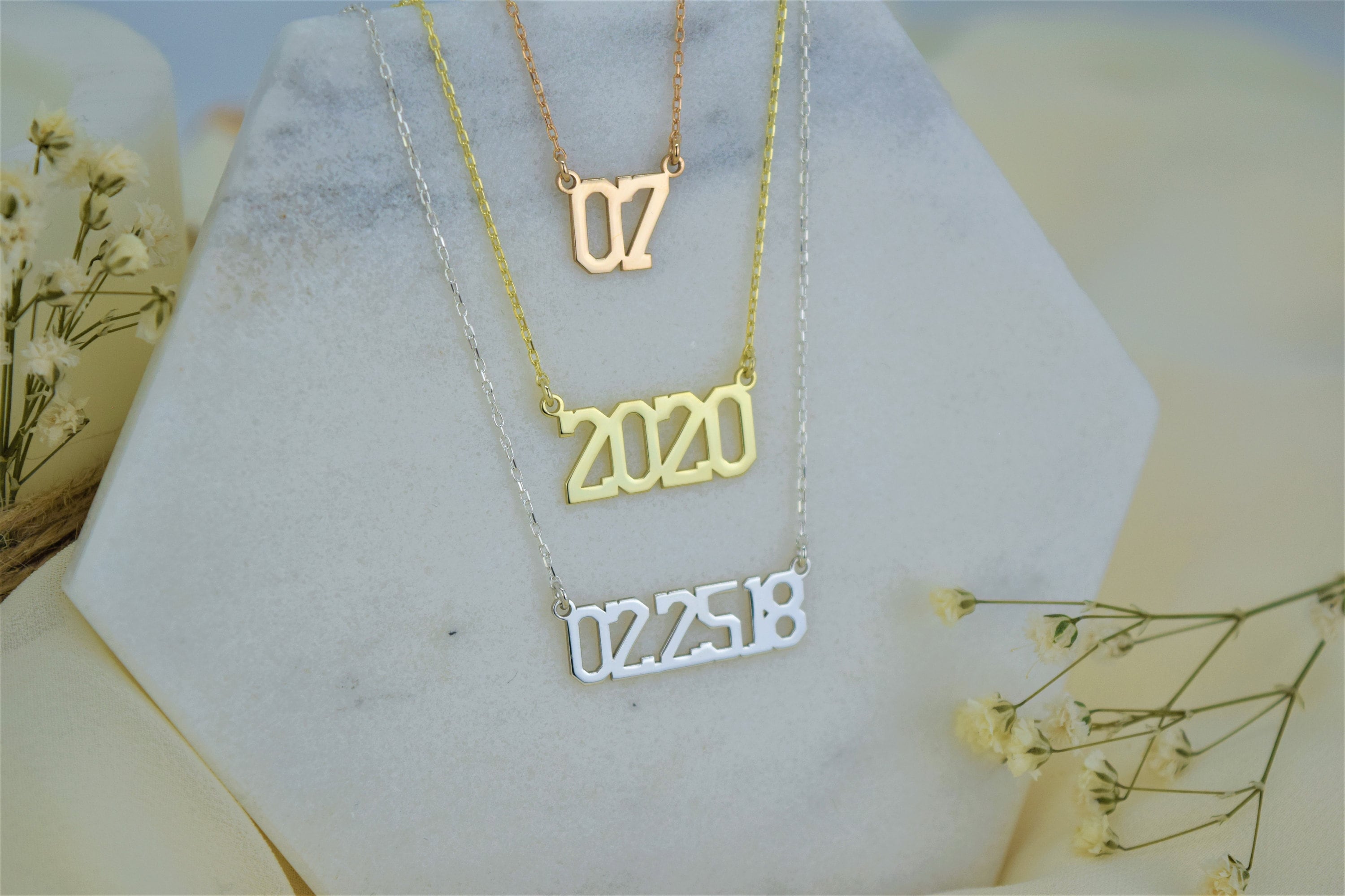 Number Necklace Personalized Gift for Her Gold Number | Etsy