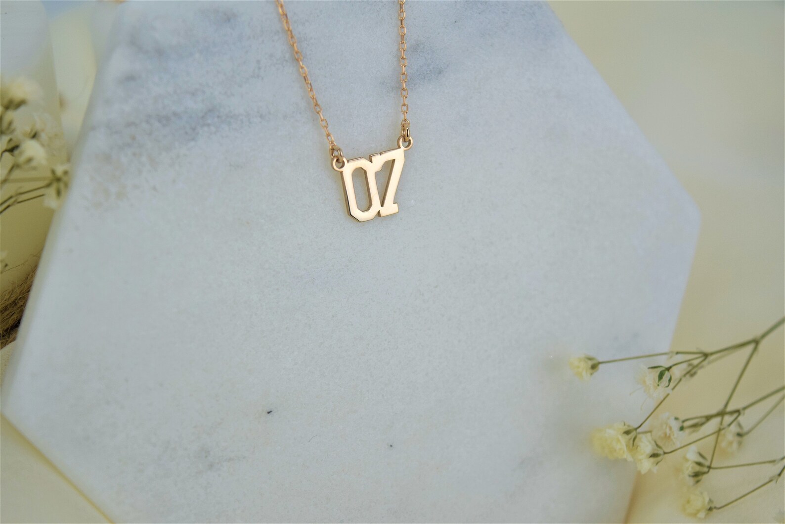 Number Necklace Personalized Gift for Her Gold Number - Etsy