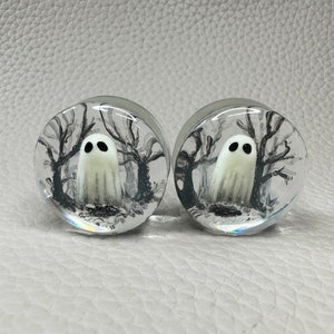 Glow in the Dark Ghost Plugs – Spooky Halloween Jewelry - Etsy