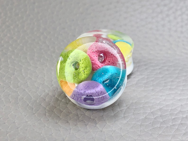 Resin Ear Plugs 8mm-50mm, Cereal Loops, Quirky Food Jewelry - Etsy