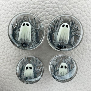 Glow in the Dark Ghost Plugs – Spooky Halloween Jewelry - Etsy