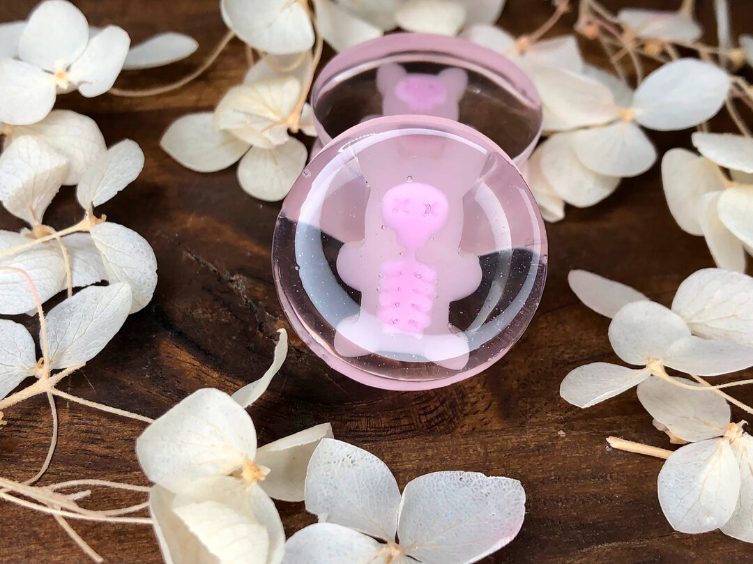 Pair Plugs 20mm-25mm Resin Plugs With Pink Gummy Bear - Etsy